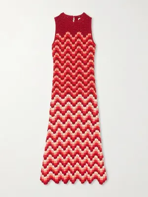 Escvdo Cuenca Crocheted Maxi Dress - Red