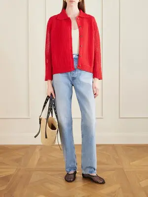 Escvdo Open-knit Cotton Cardigan