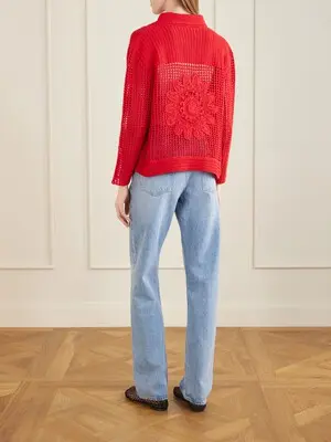 Escvdo Open-knit Cotton Cardigan