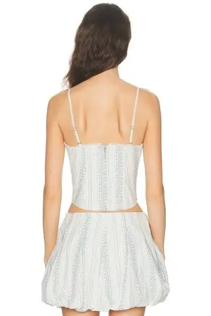 LoveShackFancy Bensen Bustier Top - Cinched Blue
