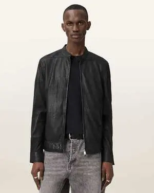 ALLSAINTS Colt Slim Fit Leather Jacket - Black
