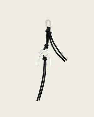 ALLSAINTS Metal Wishbone Bag Charm - Black/silver