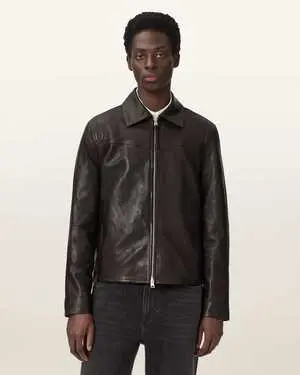 ALLSAINTS Tune Leather Biker Jacket - Brown