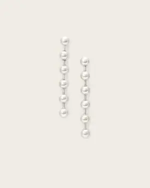ALLSAINTS Ebby Linear Drop Earrings With Post Back - Silver