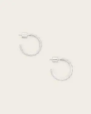 ALLSAINTS Nellie Post Back Large Hoop Earrings - Silver