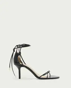 ALLSAINTS Ali Leather Stiletto Sandals - Black