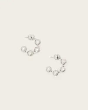 ALLSAINTS Ebby Hoop Earrings - Silver