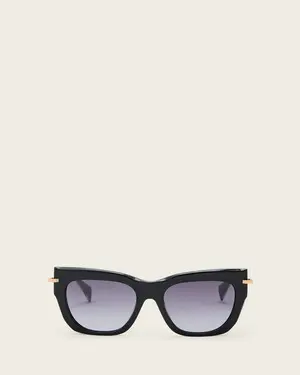 ALLSAINTS Tamsin Rectangular Frame Sunglasses - Black