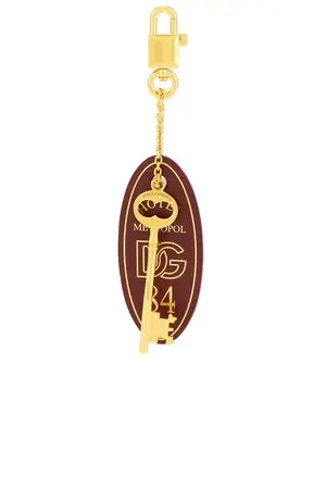 Dolce & Gabbana Leather Key Ring - Wine