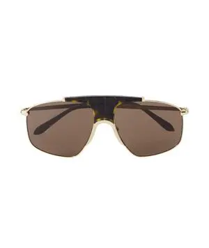 Alaïa Aviator Sunglasses With Tortoiseshell Acetate - Gold