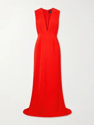 Solace London Althea Crepe Gown - Red