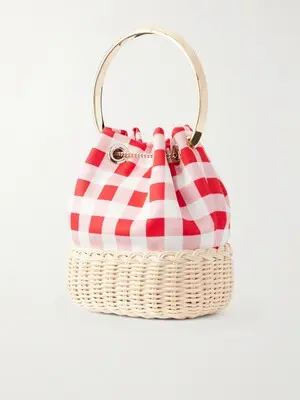 JIMMY CHOO Bon Bon Bucket Bag With Pearl Embellishments - Red