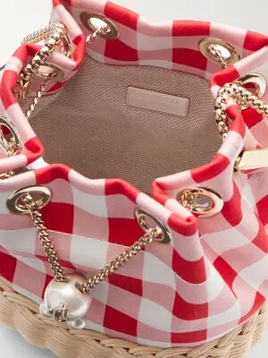 JIMMY CHOO Bon Bon Bucket Bag With Pearl Embellishments - Red