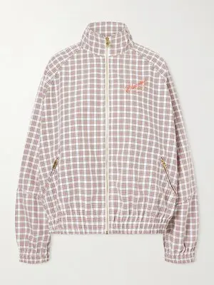 WILLY CHAVARRIA Ruff Rider Embroidered Checked Track Jacket