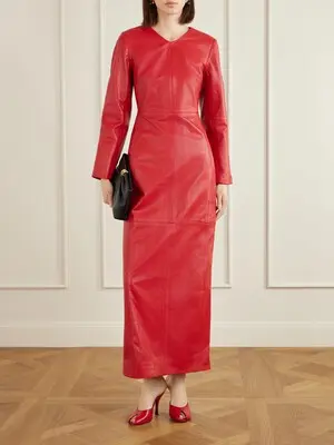 RÙADH The Adris Leather Maxi Dress