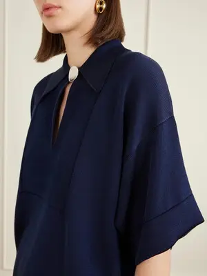 JIL SANDER Knitted Polo Shirt - Blue