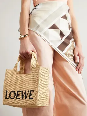 Loewe Paula's Ibiza Embroidered Raffia Tote - Neutrals