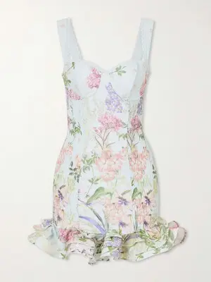 Charo Ruiz Ibiza Sunil Floral-print Mini Dress - Blue