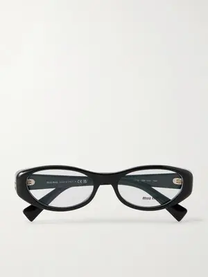 Miu Miu Cat-eye Acetate Optical Eyeglasses - Black