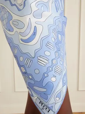 Emilio Pucci Printed Silk-twill Scarf - Blue