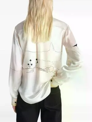 LEMAIRE Pointed-collar Landscape Shirt - Neutrals