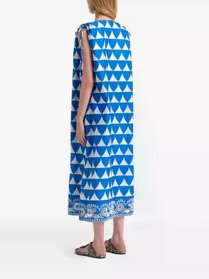 Malìparmi V-neck Midi Dress - Blue