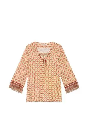 Malìparmi Beaded Geometric Print Tunic