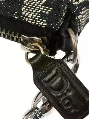 Dior 2003 Saddle Trotter-pattern Shoulder Bag - Black