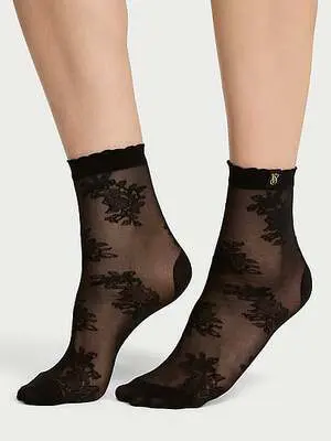 Victoria's Secret Sheer Crew Socks 2 Pack - Print