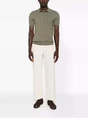 GRAN SASSO Ribbed V-neck T-shirt