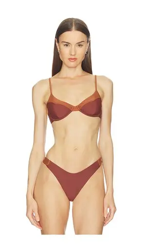 CAMILA COELHO Jaslyn Top - Brown Multi