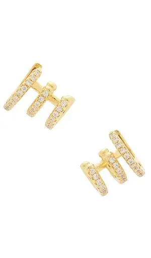 Shashi Katerina Triple Pave Hoop Earrings
