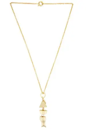 Timeless Pearly Fish Pendant Necklace - Multi