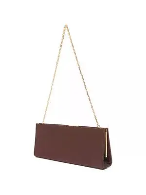 Lola Cruz Chain-strap Clutch Bag - Brown