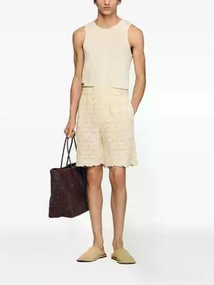 Sandro Broderie Anglaise Cotton Shorts - Neutrals