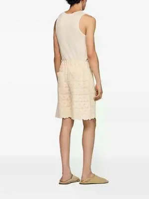 Sandro Broderie Anglaise Cotton Shorts - Neutrals