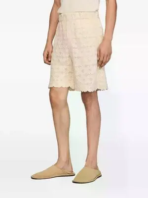 Sandro Broderie Anglaise Cotton Shorts - Neutrals