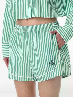Calvin Klein Striped Pyjama Shorts - Green