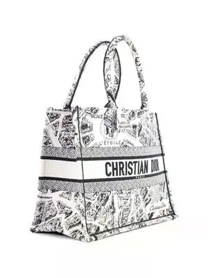 Dior Book Oblique Canvas Medium Tote Bag - Black