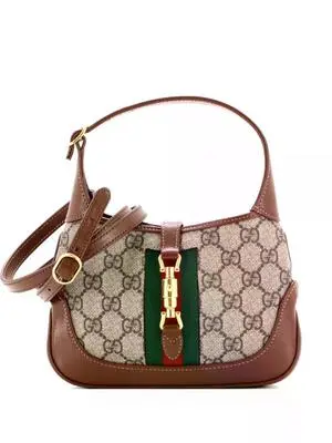Gucci Jackie 1961 Gg Coated Canvas Mini Hobo Bag - Brown