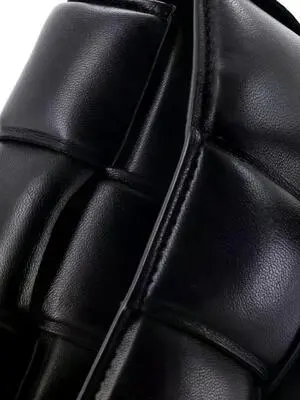 Bottega Veneta Cassette Maxi Intrecciato Leather Small Crossbody Bag - Black