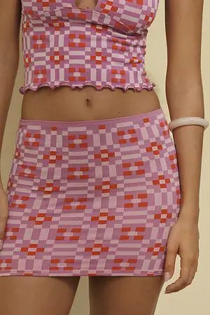 CELANDINE Seamless Mini Skirt - Purple Pattern