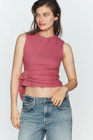 Maeve Wrap Sleeveless Top - Red Violet