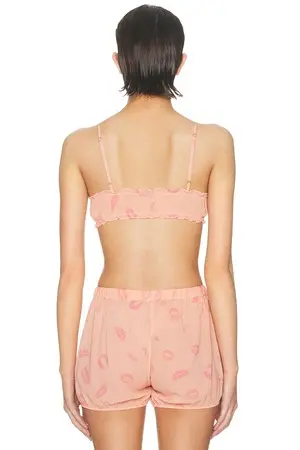 Kiki De Montparnasse Bisou Bisou Bandeau Bra - Blush Print