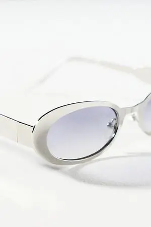 ELITE EYEWEAR Slim Metal Oval Sunglasses
