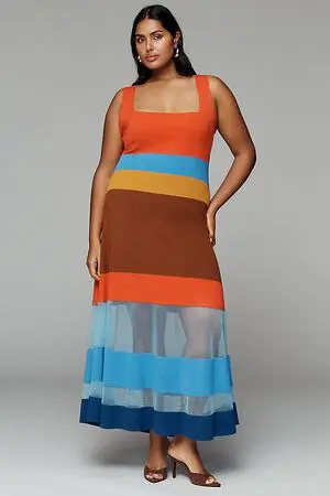 Maeve Sleeveless Color Blocked Sweater Dress