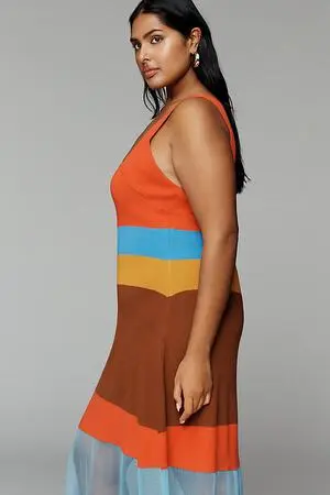 Maeve Sleeveless Color Blocked Sweater Dress