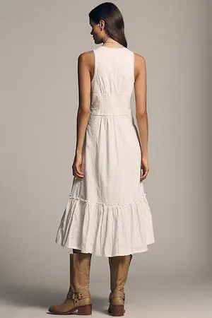 Anthropologie Eyelet V-neck Midi Dress