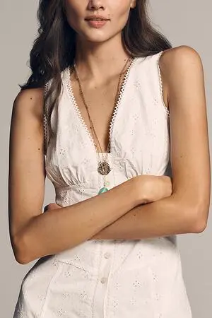 Anthropologie Eyelet V-neck Midi Dress