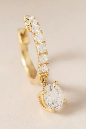 FINE DIAMONDS BY ANTHROPOLOGIE WEDDINGS Lab-grown Diamond Huggie Hoop Earrings In 14k Yellow